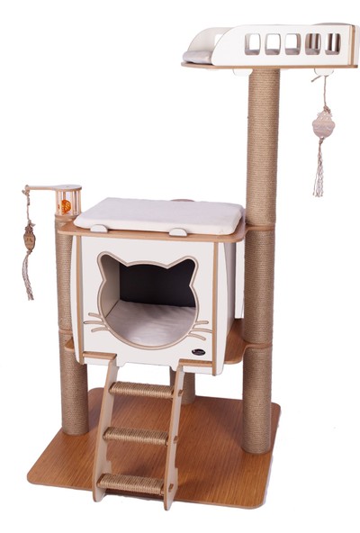 Pati Homes Patihomes Xl Vıp Katlı Yataklı Kedi Evi - Kedi Tırmalaması Bej Pati Homes Patihomes Xl Vıp Katlı Yataklı Kedi Evi - Kedi Tırmalaması Bej