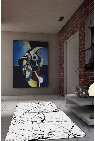 İstanbul Home Evbahar Dijital Baskı Kaymaz Taban (Dot Keçe) Halı