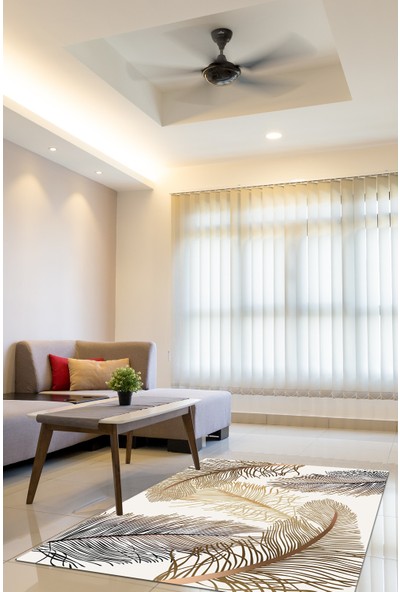 İstanbul Home Evbahar Dijital Baskı Kaymaz Taban (Dot Keçe) Halı