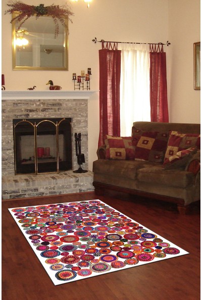 İstanbul Home Evbahar Dijital Baskı Kaymaz Taban (Dot Keçe) Halı