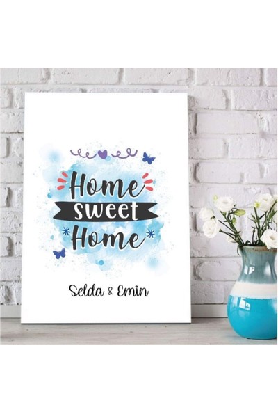 Piyop Home Sweet Home Tasarımlı Kanvas Tablo Piyop Home Sweet Home Tasarımlı Kanvas Tablo