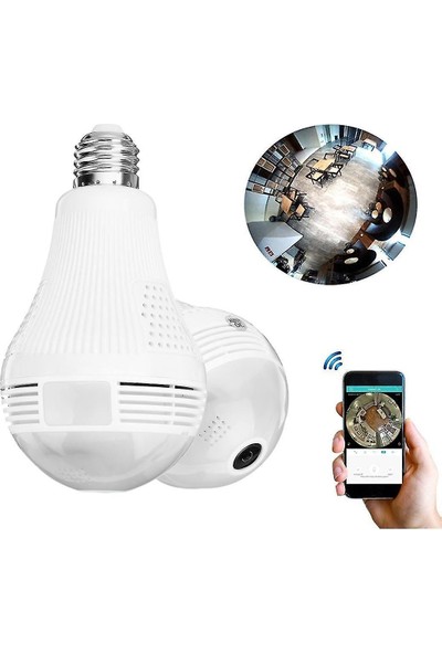 BDZ Mall 2 1 Panoramik 1080 P 200 W Wifi Kamera Ampul Cameara Gece Görüş Iki Yönlü Ses BDZ Mall 2 1 Panoramik 1080 P 200 W Wifi Kamera Ampul Cameara Gece Görüş Iki Yönlü Ses