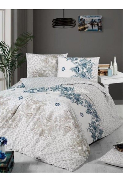 Taç Kristal Gweha Tek Kişilik Terry Cotton Nevresim Takımı Mavi