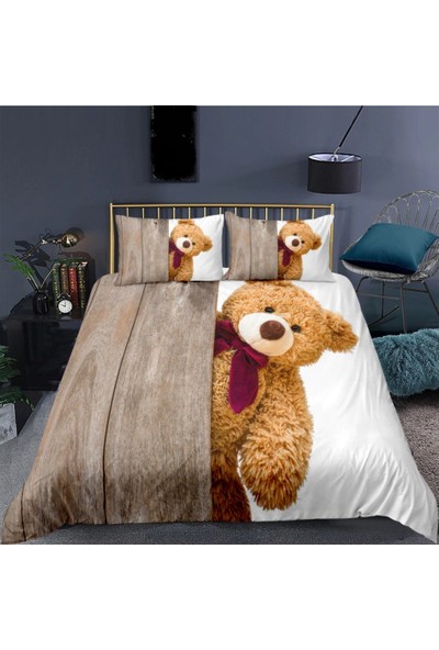 Genetti Home 3D Oyuncak Ayı Baskı Nevresim Takımı