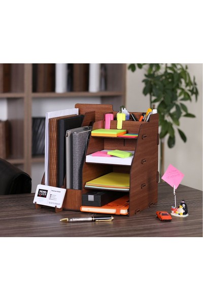 Çetin Shop Evrak Rafı Ahşap Organizer Masa Üstü Düzenleyici Kahverengi Çetin Shop Evrak Rafı Ahşap Organizer Masa Üstü Düzenleyici Kahverengi