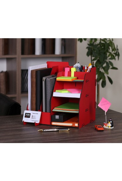 Çetin Shop Evrak Rafı Ahşap Organizer Masa Üstü Düzenleyici Kırmızı Çetin Shop Evrak Rafı Ahşap Organizer Masa Üstü Düzenleyici Kırmızı