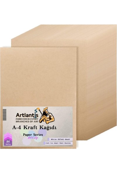 Artlantis A4 Kraft Kağıt 80 gr 100 Adet Artlantis Kraft Saman Kağıt 100 Adet