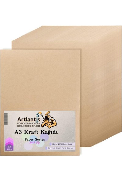 Artlantis A3 Kraft Kağıt 80 gr 25 Adet Artlantis Kraft Saman Kağıt 25 Adet Artlantis A3 Kraft Kağıt 80 gr 25 Adet Artlantis Kraft Saman Kağıt 25 Adet