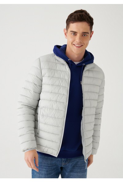 Mavi Erkek Gri Şişme Mont 0110016-70075