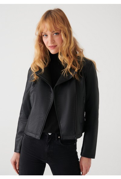 Mavi Kadın Siyah Suni Deri Ceket 1110018-900 Mavi Kadın Siyah Suni Deri Ceket 1110018-900