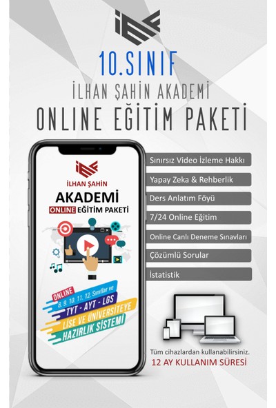 Ilhan Şahin Akademi 10. Sınıf Online Eğitim Paketi Ilhan Şahin Akademi 10. Sınıf Online Eğitim Paketi