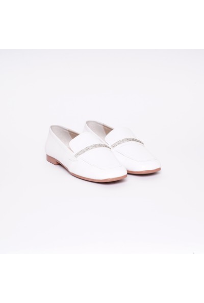 Enes Kadın Babet Ayakkabı - Beyaz Cılt Enes Kadın Babet Ayakkabı - Beyaz Cılt