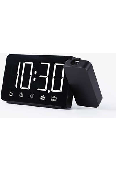 First Sourcer Çok Fonksiyonlu 360 Projeksiyon Çalar Saat LCD Ekran Dijital Saat (Yurt Dışından)