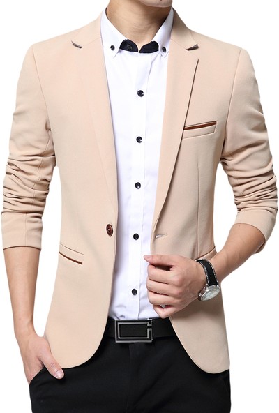 HomeMiyn Erkek Slim Fit Ceket - Krem (Yurt Dışından) HomeMiyn Erkek Slim Fit Ceket - Krem (Yurt Dışından)