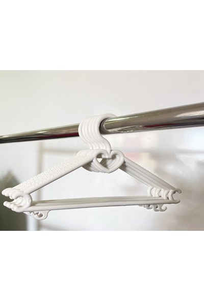 Vip Home Concept Çocuk Elbise Askısı Çentikli 12 Adet Beyaz Bebek Askısı 26,5 cm Tırtıklı