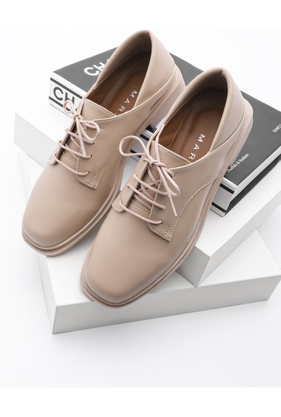 Marjin Kadın Oxford Ayakkabı Küt Burun Bağcıklı Maskülen Günlük Ayakkabı Rilen Marjin Kadın Oxford Ayakkabı Küt Burun Bağcıklı Maskülen Günlük Ayakkabı Rilen