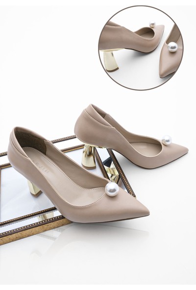 Marjin Kadın Stiletto Ayna Ökçe İncili Topuklu Ayakkabı Nolec Marjin Kadın Stiletto Ayna Ökçe İncili Topuklu Ayakkabı Nolec