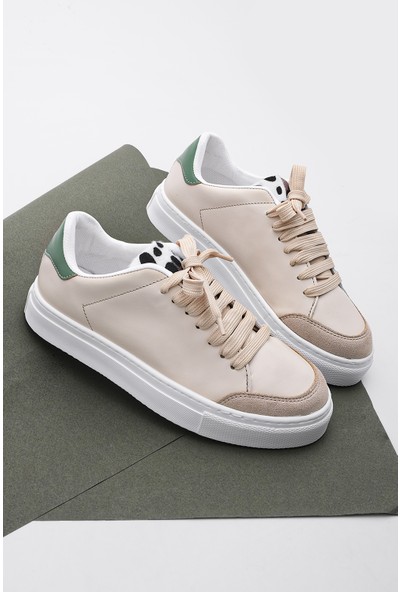Marjin Kadın Sneaker Spor Ayakkabı Kalın Taban Bağcıklı Balen