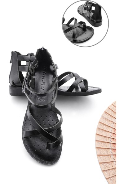 Marjin Kadın Hakiki Deri Sandalet Eva Taban Parmak Arası Zelos Marjin Kadın Hakiki Deri Sandalet Eva Taban Parmak Arası Zelos