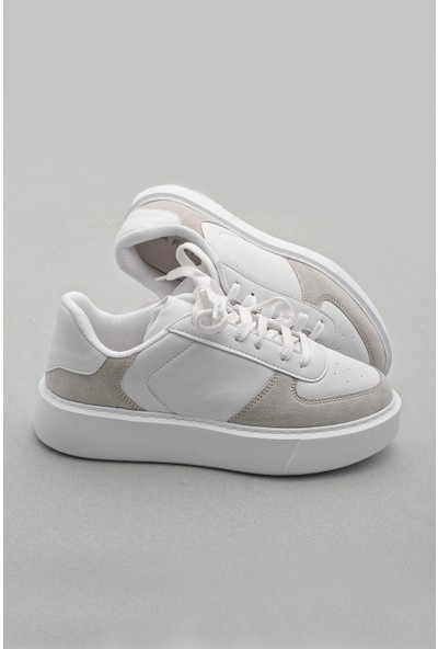 Marjin Kadın Sneaker Spor Ayakkabı Kalın Taban Bağcıklı Levido