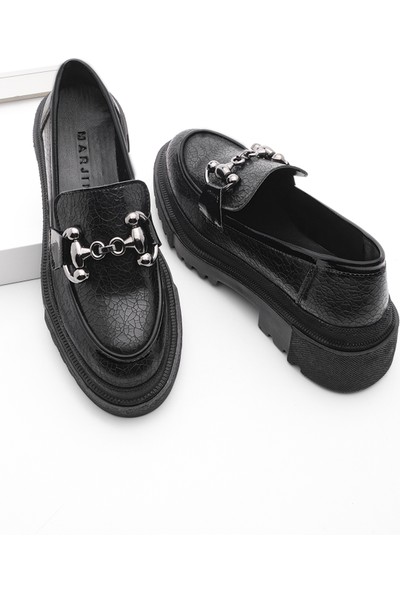 Marjin Kadın Loafer Kalın Taban Zincirli Günlük Ayakkabı Forela Marjin Kadın Loafer Kalın Taban Zincirli Günlük Ayakkabı Forela