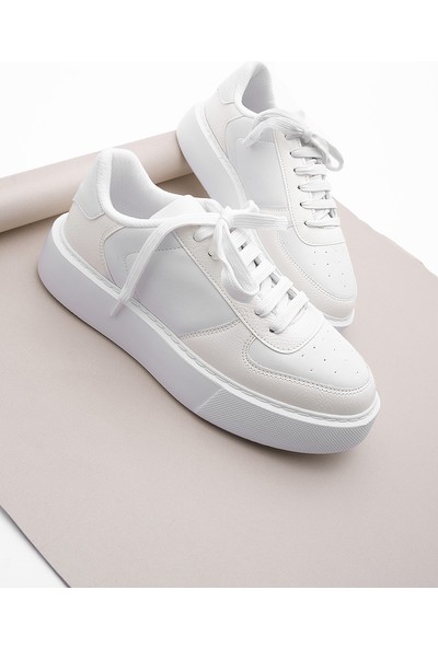 Marjin Kadın Sneaker Spor Ayakkabı Kalın Taban Bağcıklı Azin