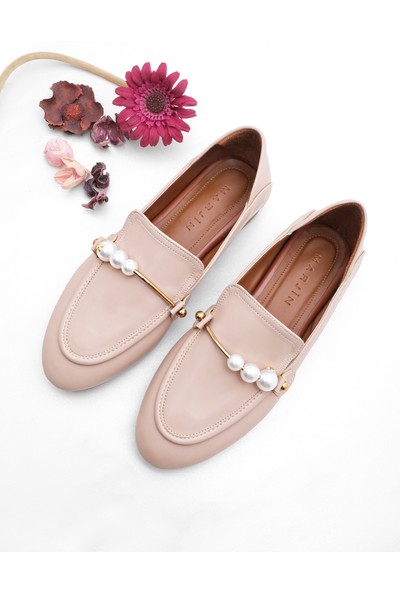 Marjin Kadın Loafer İncili Makosen Günlük Ayakkabı Ninsa
