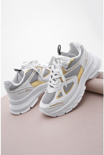 Marjin Kadın Sneaker Spor Ayakkabı Kalın Taban Bağcıklı Nevila