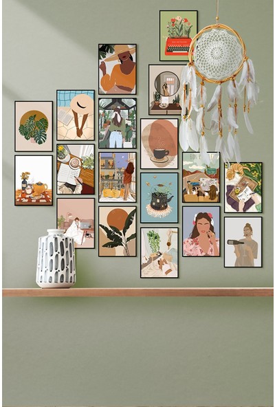 Çerçevesiz Çerçeve Görünümlü Hediyelik Çerçeve 18 Parça Mdf Tablo Seti Çoklu Baskı Seti Mdf Baskı ÖZC-MDF18D