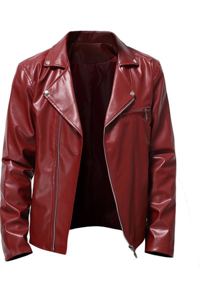 HomeMiyn Erkek Düz Renk Dar Kesim Deri Ceket (Yurt Dışından) HomeMiyn Erkek Düz Renk Dar Kesim Deri Ceket (Yurt Dışından)