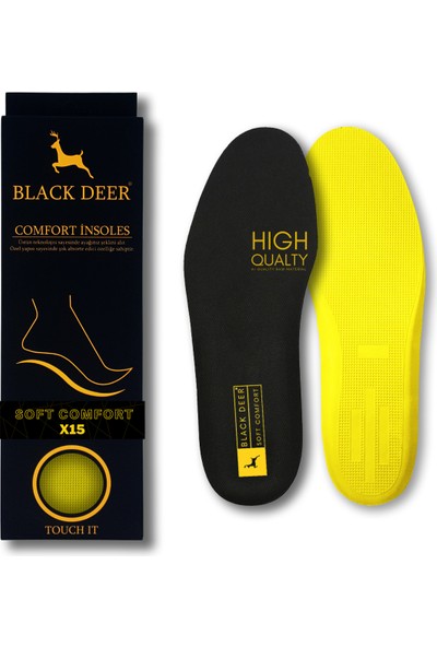 Black Deer Hyper Boost Technology X15 Soft Comfort Siyah-Sarı Ortopedik Tabanlık Black Deer Hyper Boost Technology X15 Soft Comfort Siyah-Sarı Ortopedik Tabanlık