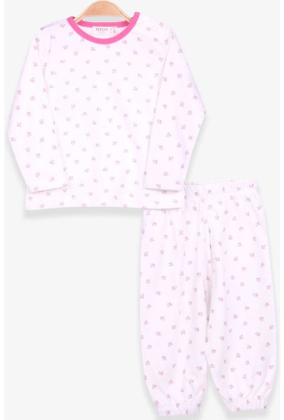 Breeze Kız Bebek Pijama Takımı Çiçek Desenli Ekru (9 Ay-3 Yaş)