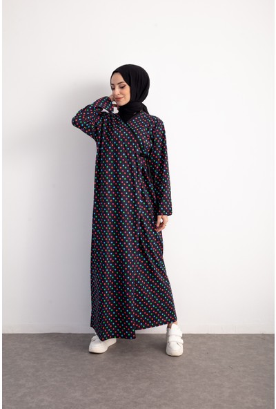 Defka Yandan Bağlamalı Namaz Elbisesi Şal Desen