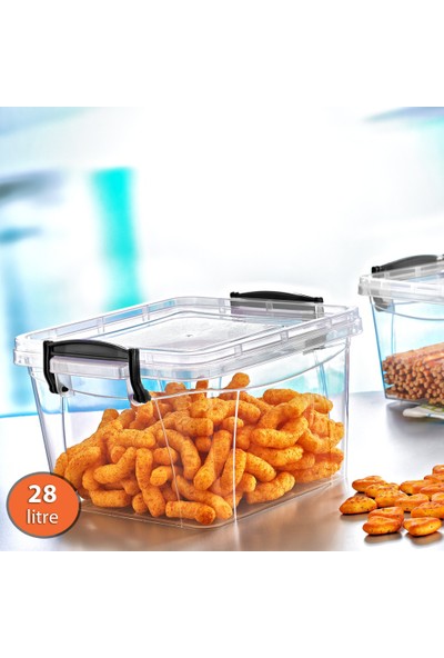 İncirop Büyük Kilitli Saklama ve Erzak Kabı 28 Litre