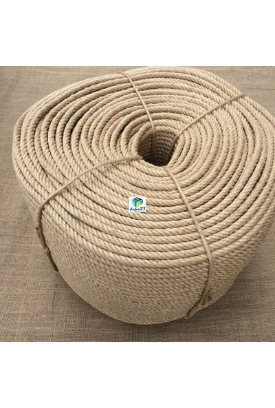 Molhalat 16 mm Jüt Halat 10 Metre - Bükümlü - Kendir Halat - Kanaviçe