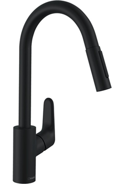 Hansgrohe Focus M41 Mat Siyah Spiralli Eviye Bataryası Hansgrohe Focus M41 Mat Siyah Spiralli Eviye Bataryası