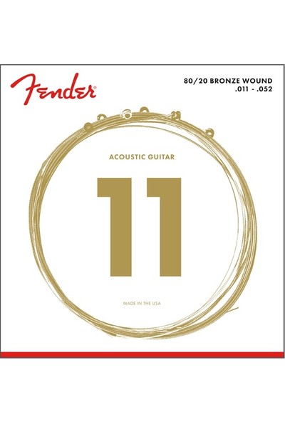 Fender 70CL 80/20 Bronze Custom Light Takım Tel Akustik Gitar Teli 011-052 Fender 70CL 80/20 Bronze Custom Light Takım Tel Akustik Gitar Teli 011-052
