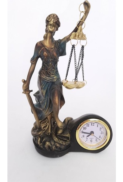 Sinerji Shop Saatli Adalet Terazisi Biblo Dekoratif Hediyelik Sinerji Shop Saatli Adalet Terazisi Biblo Dekoratif Hediyelik