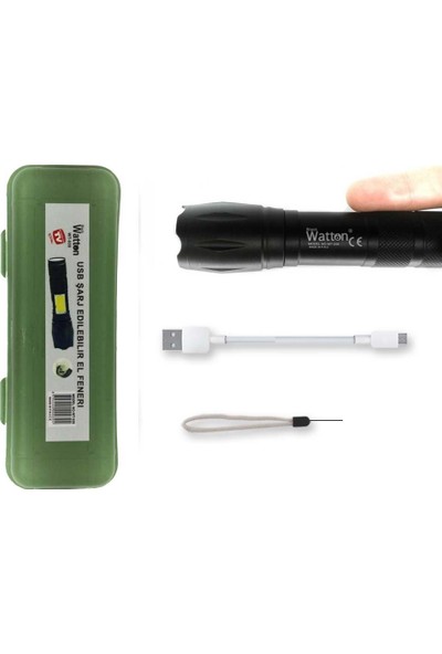Watton Powerbank Özellikli Uzun Menzilli El Feneri Watton WT-039 Watton Powerbank Özellikli Uzun Menzilli El Feneri Watton WT-039
