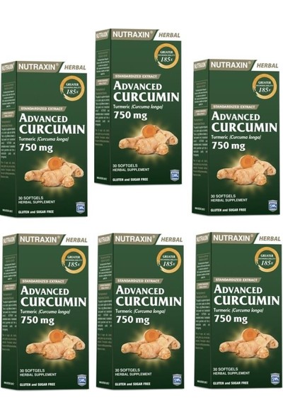 Nutraxin Zerdeçal Ekstresi Içeren Advanced Curcumin 6 Adet