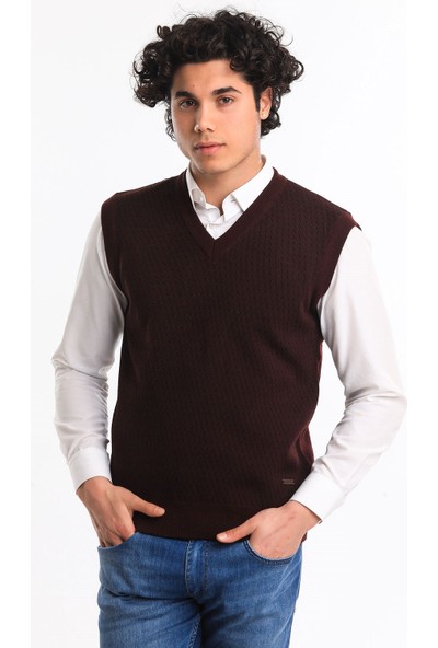 Soylu Triko Süveter Desenli Bordo (3209) Soylu Triko Süveter Desenli Bordo (3209)