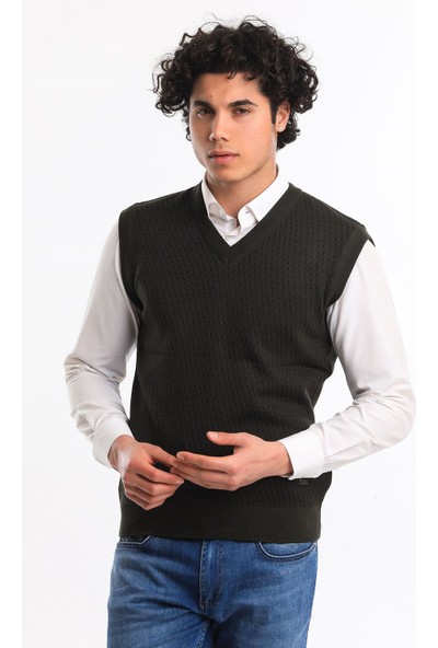 Soylu Triko Süveter Desenli Haki (3209) Soylu Triko Süveter Desenli Haki (3209)