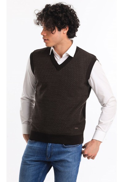 Soylu Triko Süveter Desenli Kahverengi (3209) Soylu Triko Süveter Desenli Kahverengi (3209)