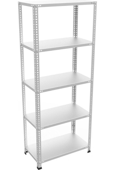 Rafburada® 5 Katlı Galvaniz Çelik Raf. Depo, Kiler, Dosya Rafı 1.50 MM-59X75-200 cm