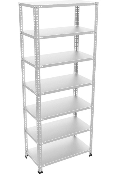 Rafburada® 7 Katlı Galvaniz Çelik Raf. Depo, Kiler, Dosya Rafı 0.70 MM-20*60-100 cm