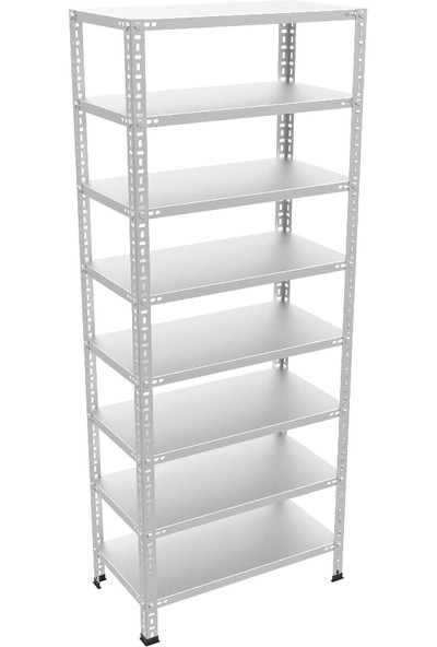 Rafburada® 8 Katlı Galvaniz Çelik Raf. Depo, Kiler, Dosya Rafı 0.70 MM-20*60-200 cm