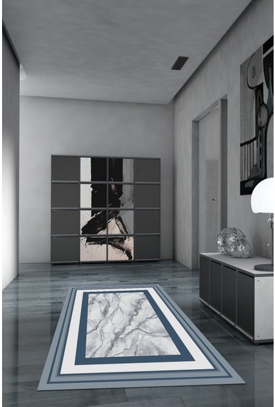İstanbul Home Evbahar Dijital Baskı Kaymaz Taban (Dot Keçe) Halı
