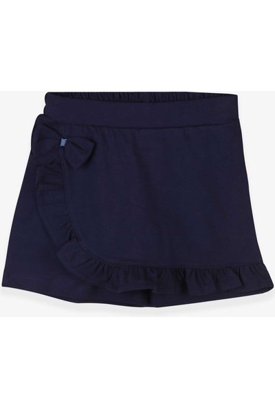 Breeze Kız Çocuk Etek Şort Fırfırlı Fiyonklu Lacivert (1.5-5 Yaş)
