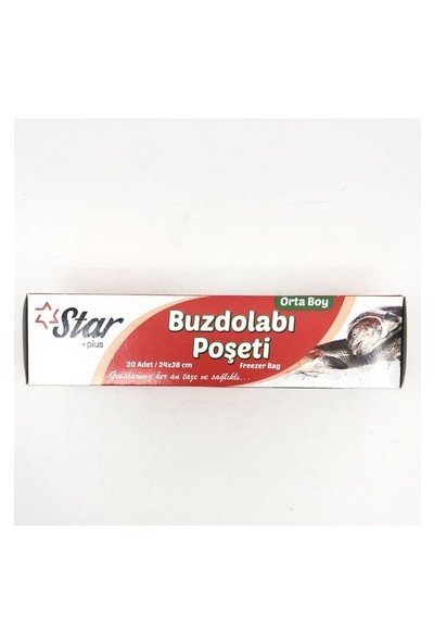 Apiko Shop Orta Boy Buzdolabı Poşeti 24 x 38 cm 20'li