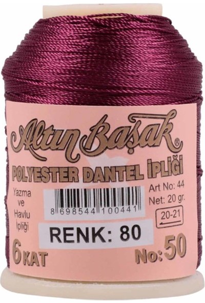 Altınbaşak Altın Başak Polyester Dantel Ipliği 20 gr Renk:80 Altınbaşak Altın Başak Polyester Dantel Ipliği 20 gr Renk:80